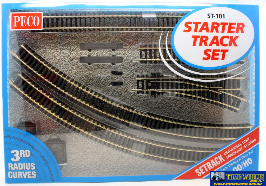 PST-101 Peco Setrack HO/OO Code-100 No.3 Radius (505mm) Starter Set ...