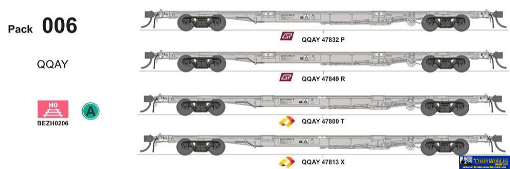 SDS-BEZY206 SDS Models QQAY-Type Container-Wagon 'QRN Aurizon' #QQAY-4 ...