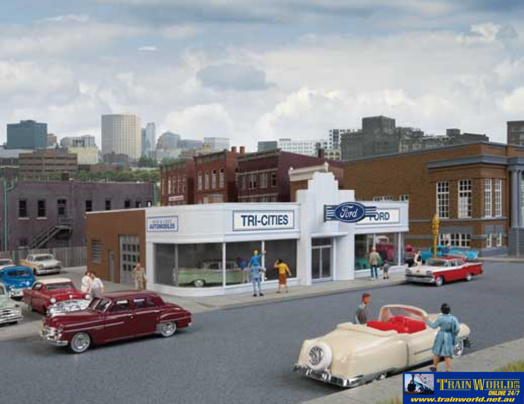 WAL-3490 Walthers Cornerstone Kit Vintage Ford Auto Dealer HO Scale ...